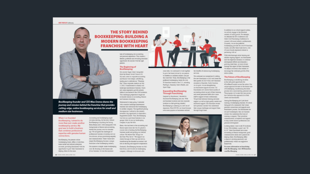 BooXkeeping Featured in Franchising Magazine USA - Building a Modern ...